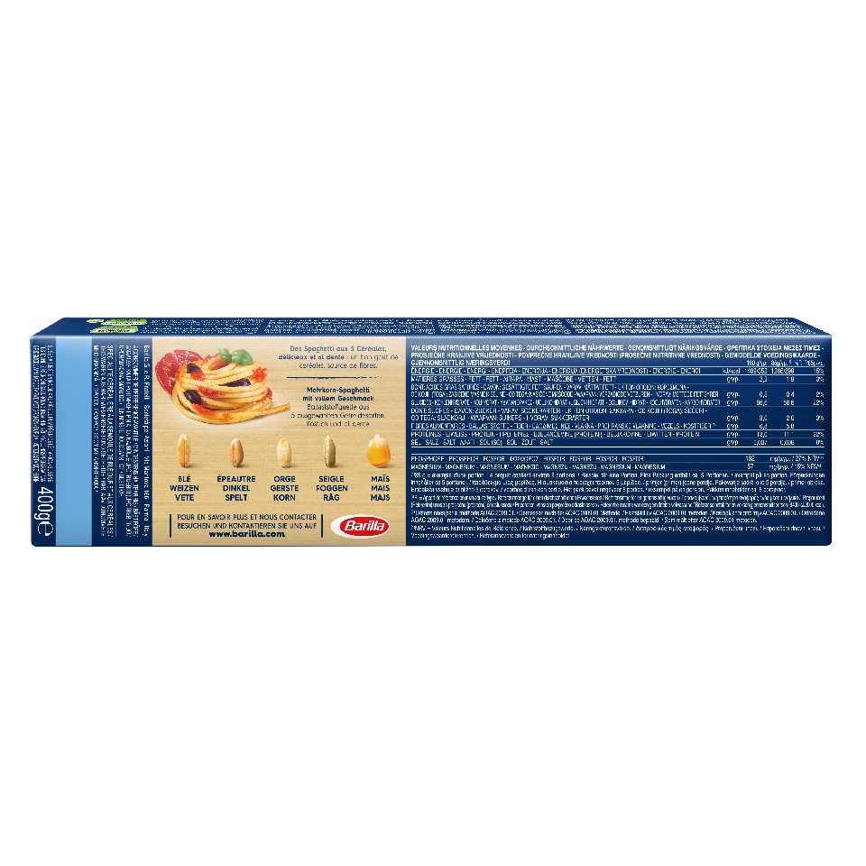 Barilla Spaghetti Nutrition Label