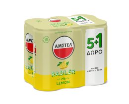 AMSTEL | RADLER | Μπύρα Radler Lemon 6x330ml 5+1 Δώρο | AB