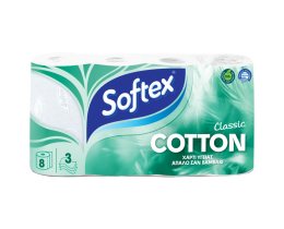 SOFTEX | Χαρτί Υγείας Cotton Classic 3 Φύλλα 8 Ρολά 624g | AB