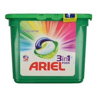 ARIEL | ΚΑΨΟΥΛΕΣ ΠΛΥΝΤΗΡΙΟΥ ΡΟΥΧΩΝ 3IN1 COLOR 24 TΕΜ | AB