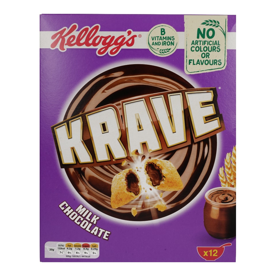 KELLOGGS | ΠΑΙΔΙΚΑ ΔΗΜΗΤΡΙΑΚΑ KRAVE ΣΟΚΟΛΑΤΑ ΓΑΛΑΚΤΟΣ 375 GR | AB