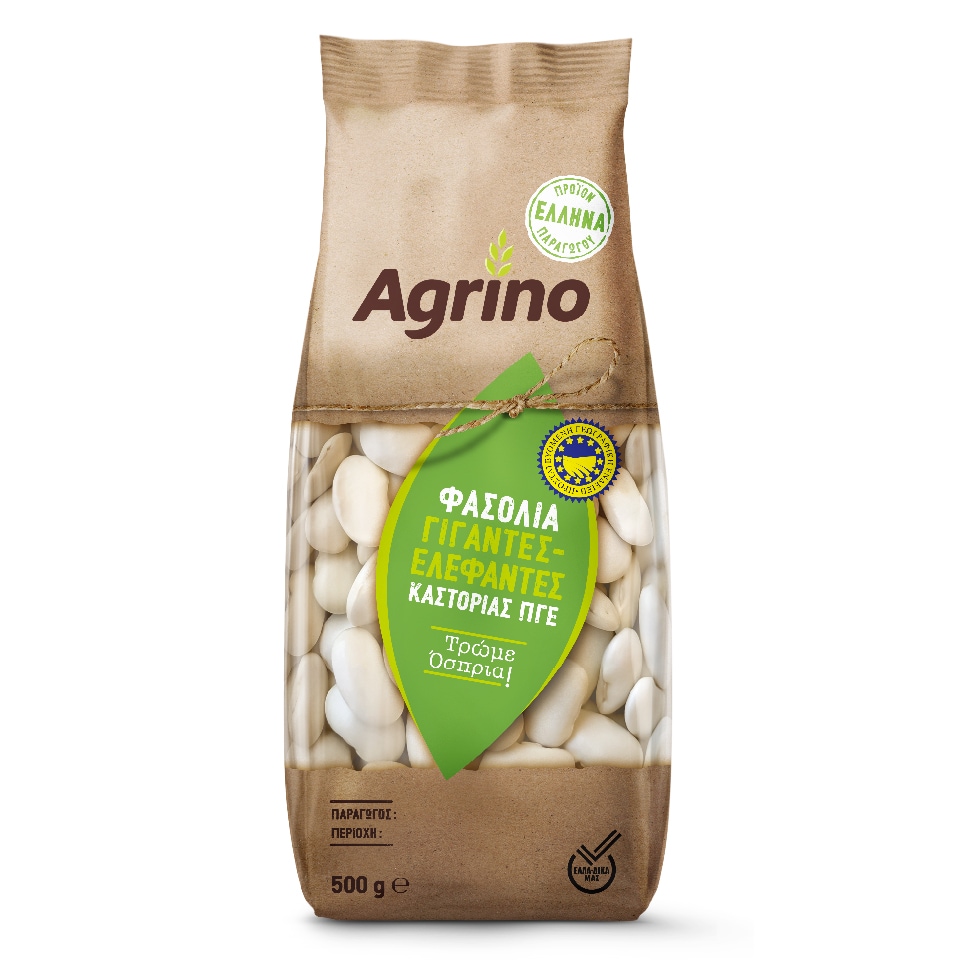 AGRINO | Φασόλια Γίγαντες Ελέφαντες Καστοριάς Π.Γ.Ε. 500 gr | AB
