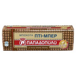 ΠΑΠΑΔΟΠΟΥΛΟΥ | ΠΤΙ ΜΠΕΡ | Μπισκότα Πτι Μπερ Ολικής Άλεσης 225g | AB