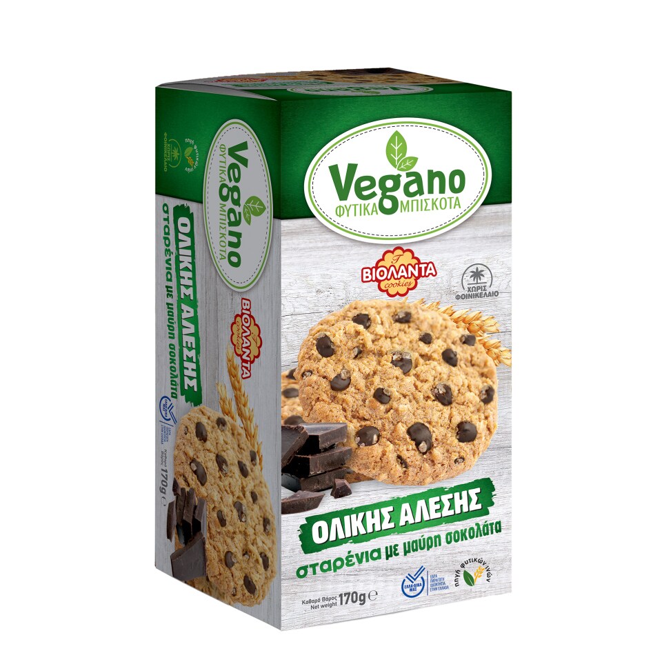 ΒΙΟΛΑΝΤΑ | Μπισκότα Φυτικά Vegano Μαύρη Σοκολάτα 170g | AB