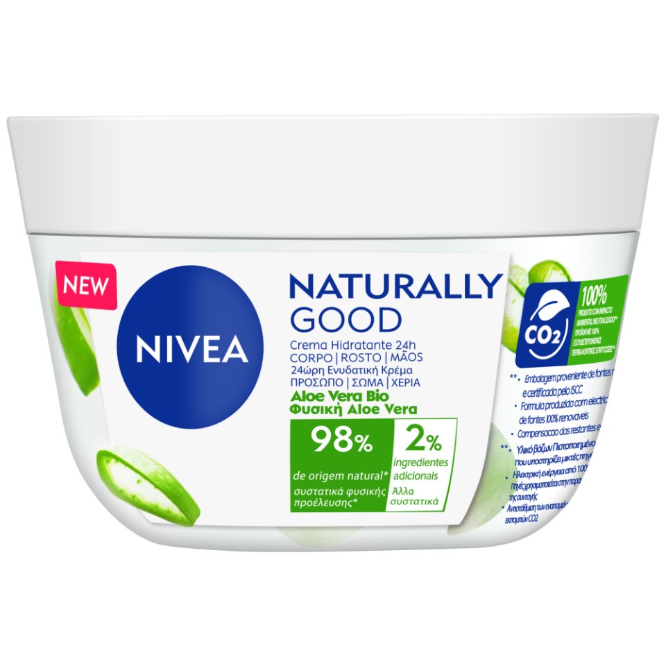 NIVEA | Ενυδατική Κρέμα Naturally Good Aloe Vera Bio 200ml | AB