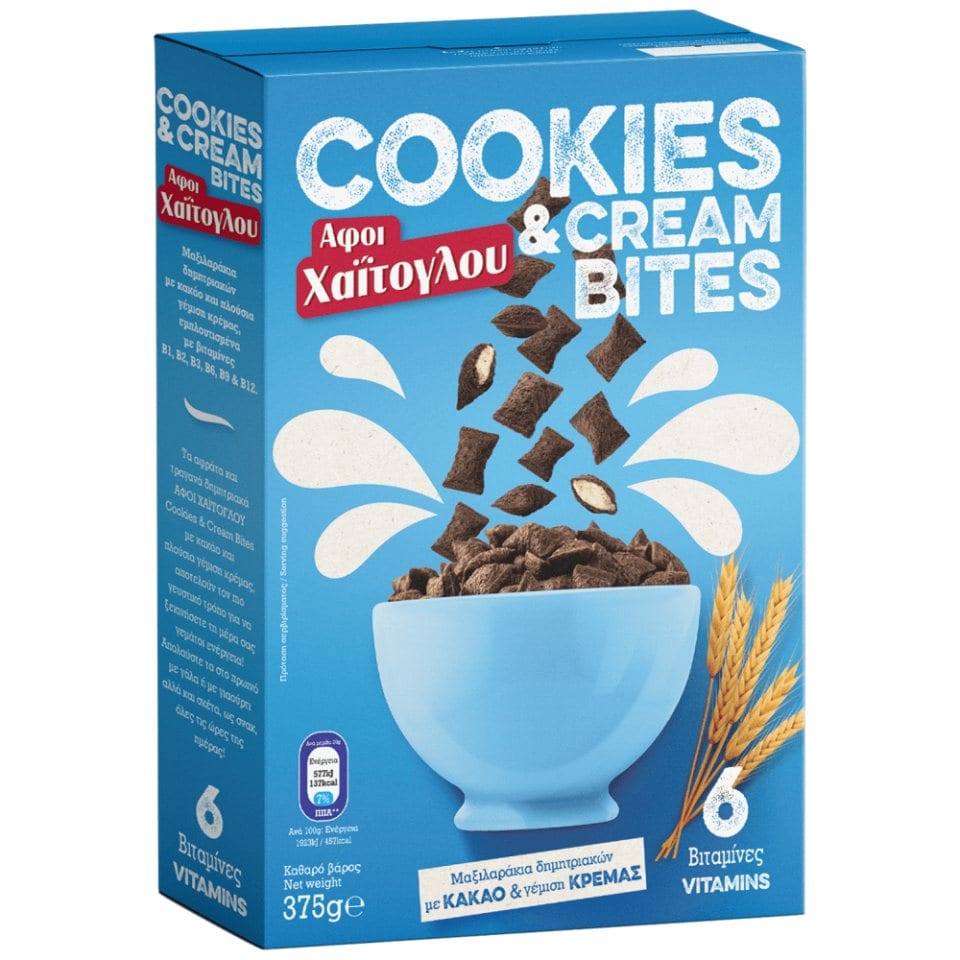 ΧΑΙΤΟΓΛΟΥ | Δημητριακά Cookies & Cream Bites 375g | AB