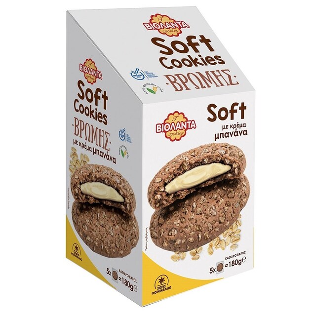 ΒΙΟΛΑΝΤΑ | Μπισκότα Cookies Βρώμης με Μπανάνα 180g | AB