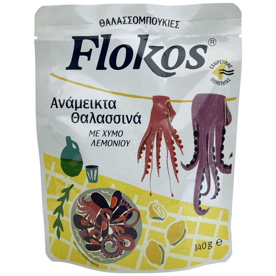 FLOKOS | Ανάμεικτα Θαλασσινά με Χυμό Λεμόνι 140g | AB