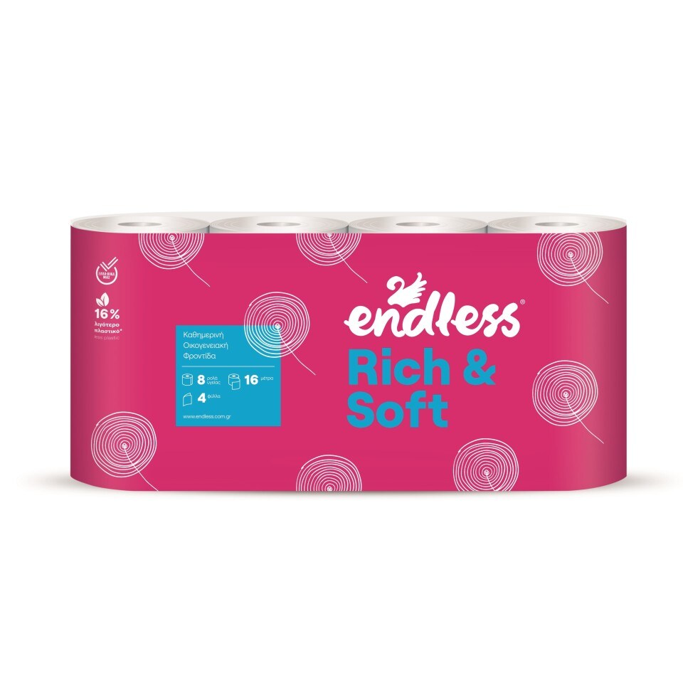 ENDLESS | Χαρτί Υγείας Rich & Soft 4 Φύλλα 8 Ρολά 840g | AB