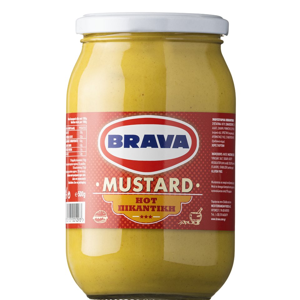 BRAVA | Μουστάρδα Πικάντικη Γυάλινο Βάζο 500g | AB