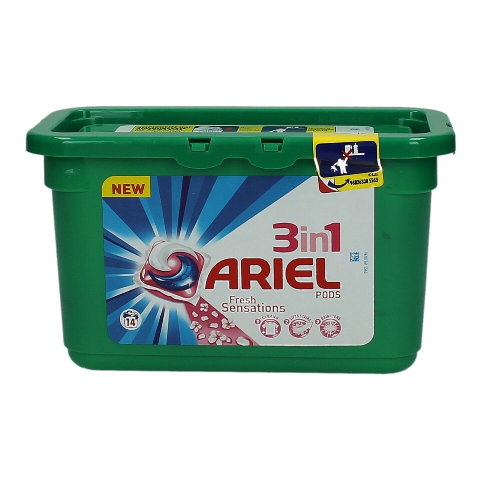 ARIEL | ΥΓΡΕΣ ΚΑΨΟΥΛΕΣ ΠΛΥΝΤΗΡΙΟΥ ΡΟΥΧΩΝ 3 ΣΕ 1 FRESH SENSITIVE 14 ΤΕΜ | AB