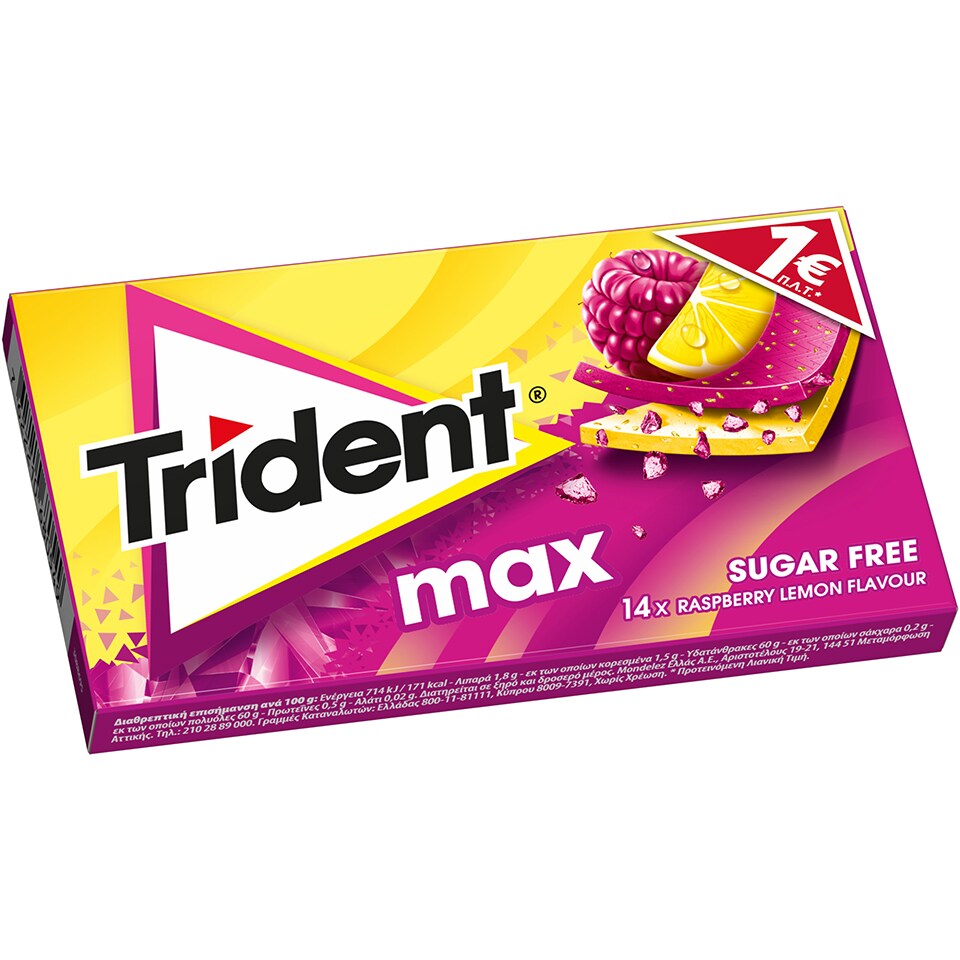 TRIDENT | Τσίχλες Max Βατόμουρο Λεμόνι 27g | AB