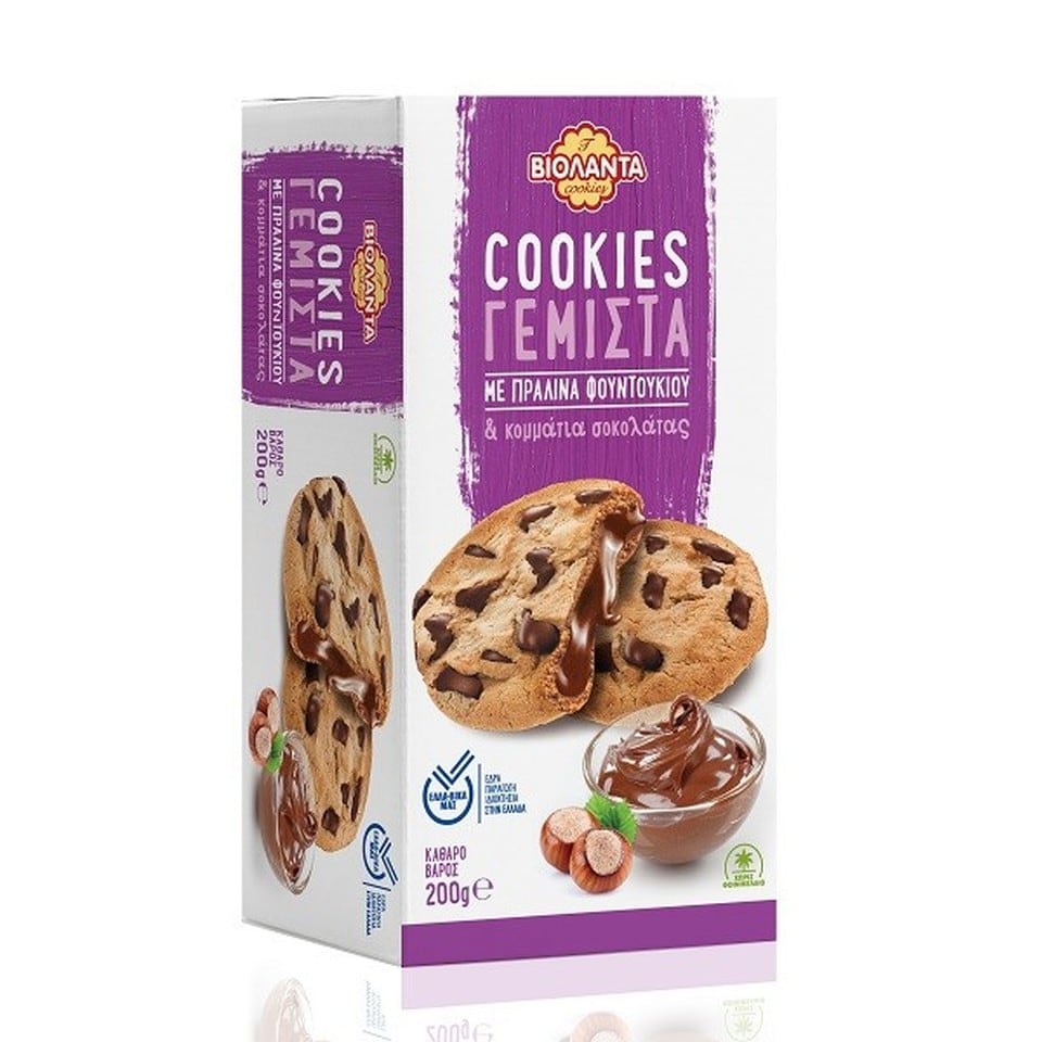 ΒΙΟΛΑΝΤΑ | Μπισκότα Cookies Γεμιστά με Πραλίνα Φουντουκιού 200g | AB