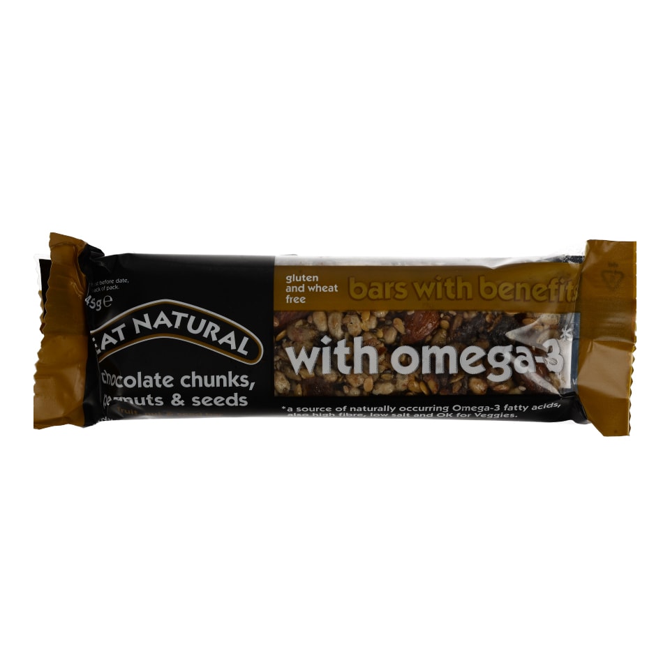 EAT NATURAL | ΜΠΑΡΑ ΔΗΜΗΤΡΙΑΚΩΝ Ω3 ΣΟΚΟΛΑΤΑ ΚΑΙ ΦΥΣΤΙΚΟΒΟΥΤΥΡΟ 45 GR | AB