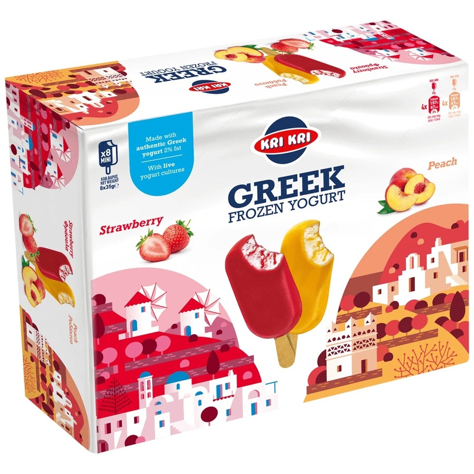 ΚΡΙ ΚΡΙ | Παγωτό Frozen Yogurt Mini Mix Φράουλα Ροδάκινο 280g | AB