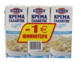 ΦΑΓΕ | ΚΡΕΜΑ ΓΑΛΑΚΤΟΣ UHT LIGHT 3 X 200 ML | AB