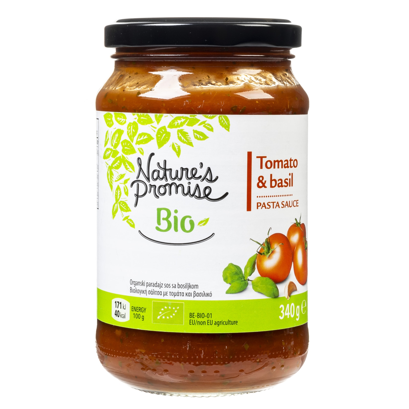 NATURES PROMISE BIO | Σάλτσα Bio με Τομάτα και Βασιλικό 340g | AB