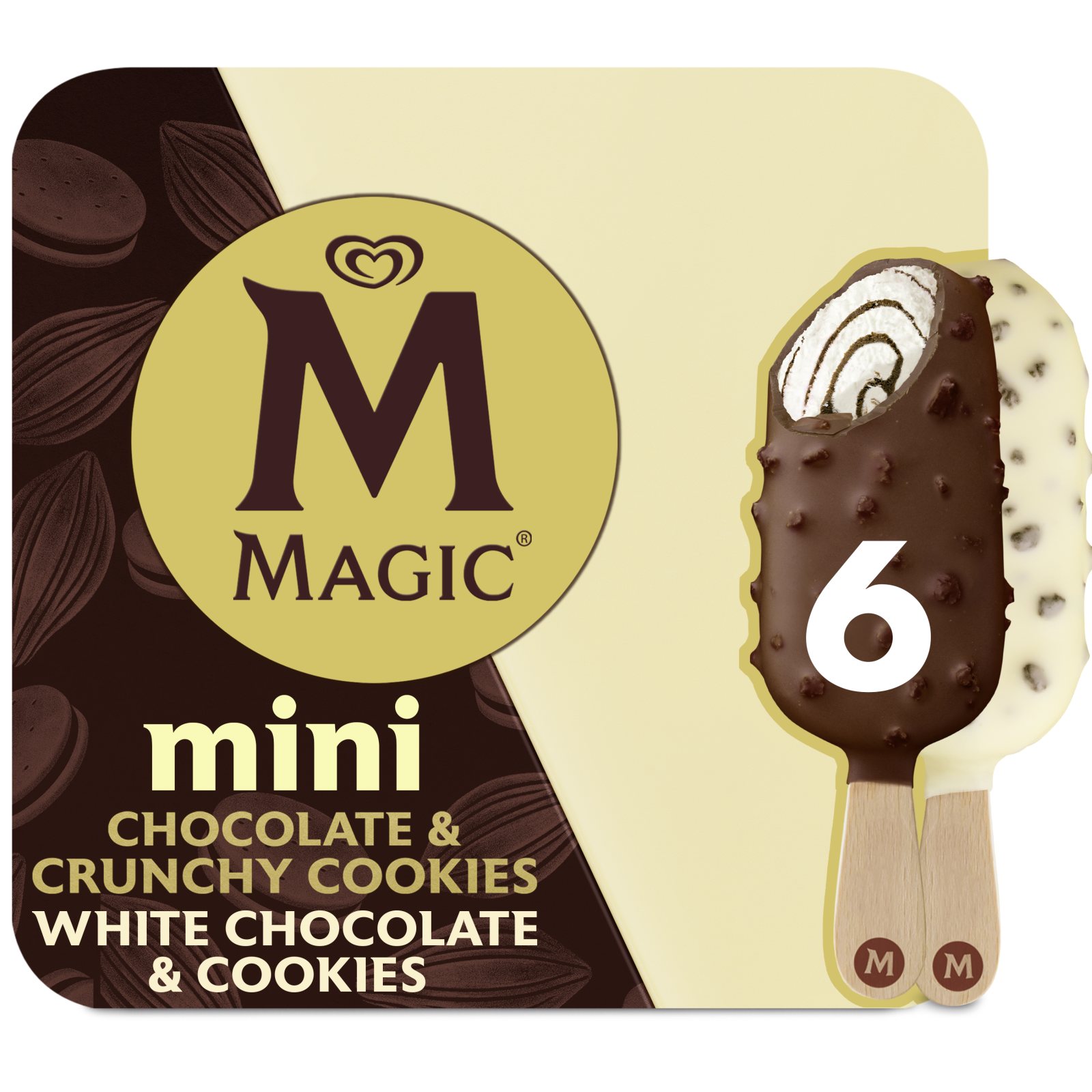 MAGIC | Παγωτό Ξυλάκι Mini Chocolate Crunchy Cookies Multipack 6x45g | AB
