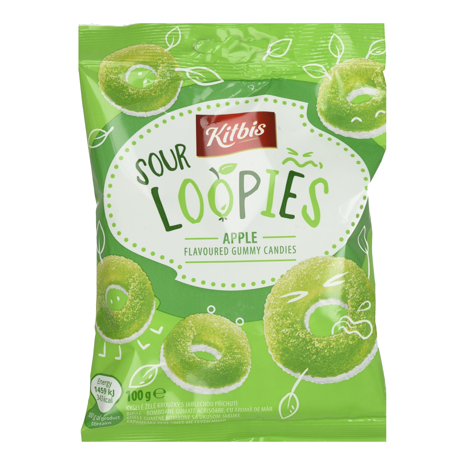 KITBIS | Ζελεδάκια Sour Loopies Γεύση Μήλο 100g | AB