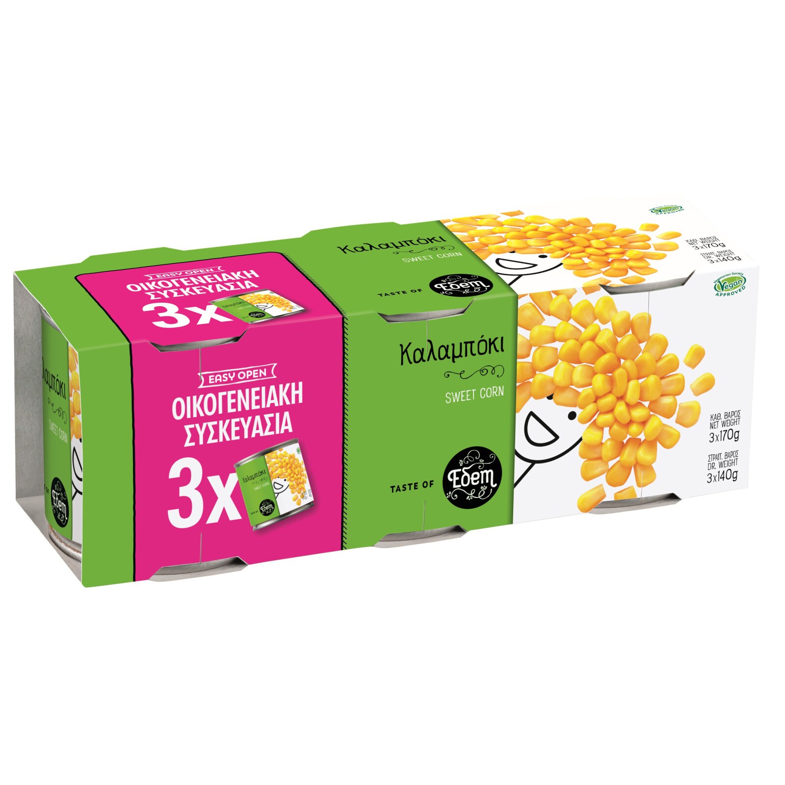 ΕΔΕΜ | Καλαμπόκι Γλυκό 3x140g | AB