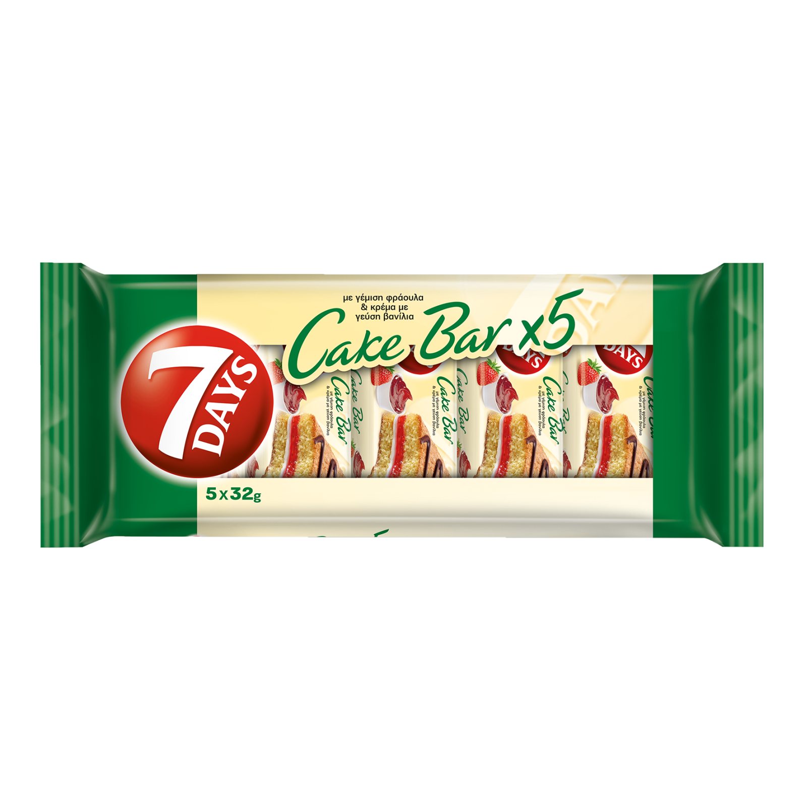 7DAYS | Cake Bar Φράουλα & Βανίλια 5x32g | AB