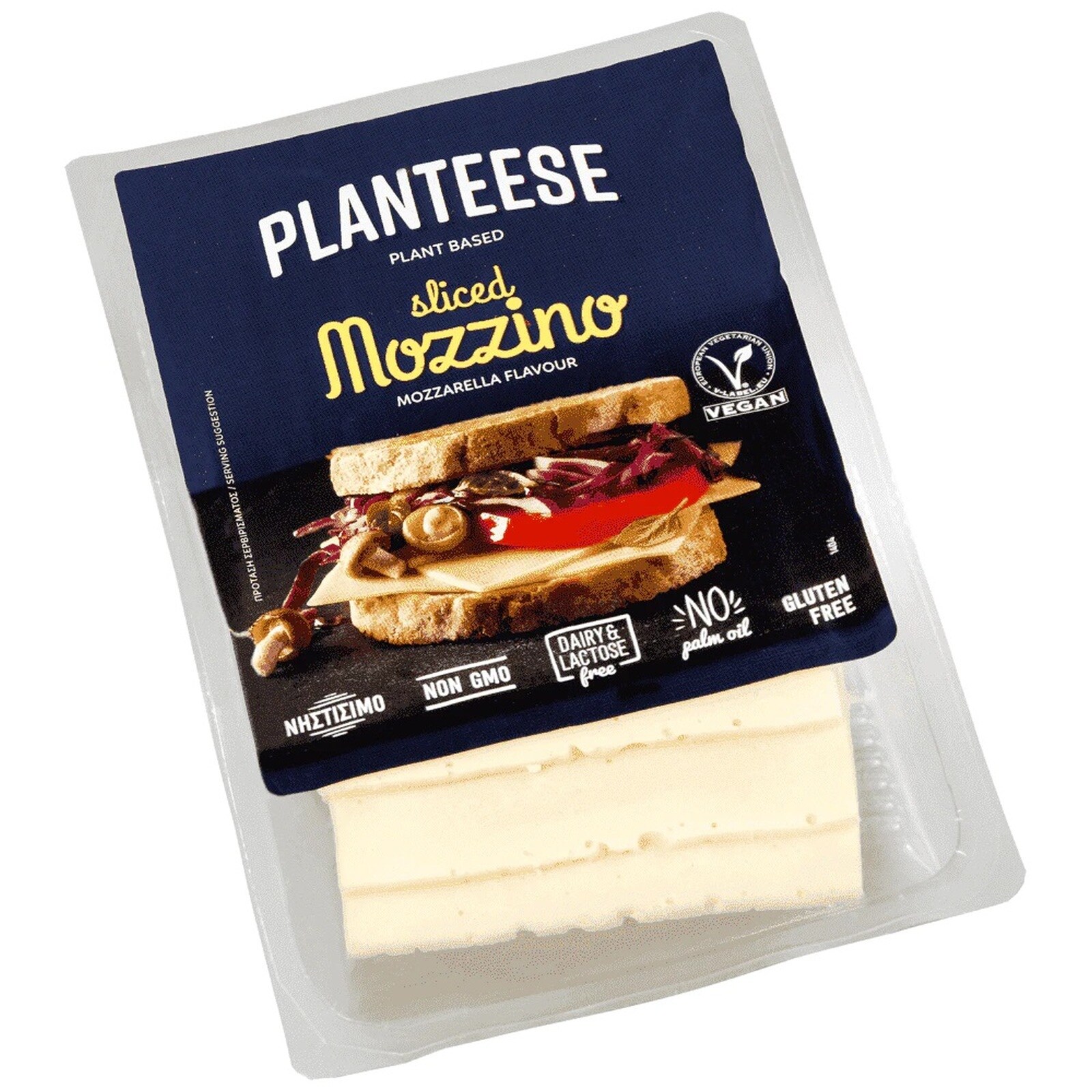 PLANTEESE | Φυτικό Mozzino Γεύση Mozzarella Vegan Φέτες 140g | AB