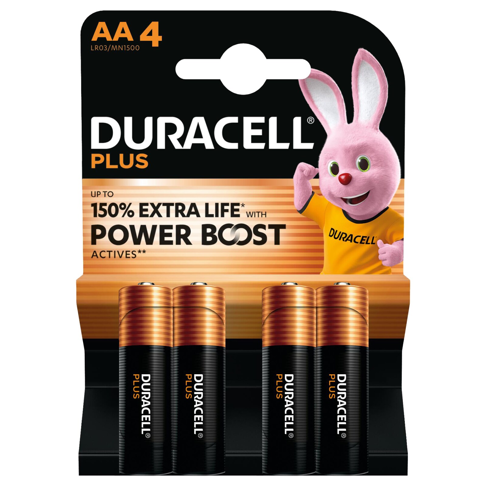 DURACELL | Μπαταρίες Αλκαλικές Plus Power Boost AA 4 Τεμάχια | AB