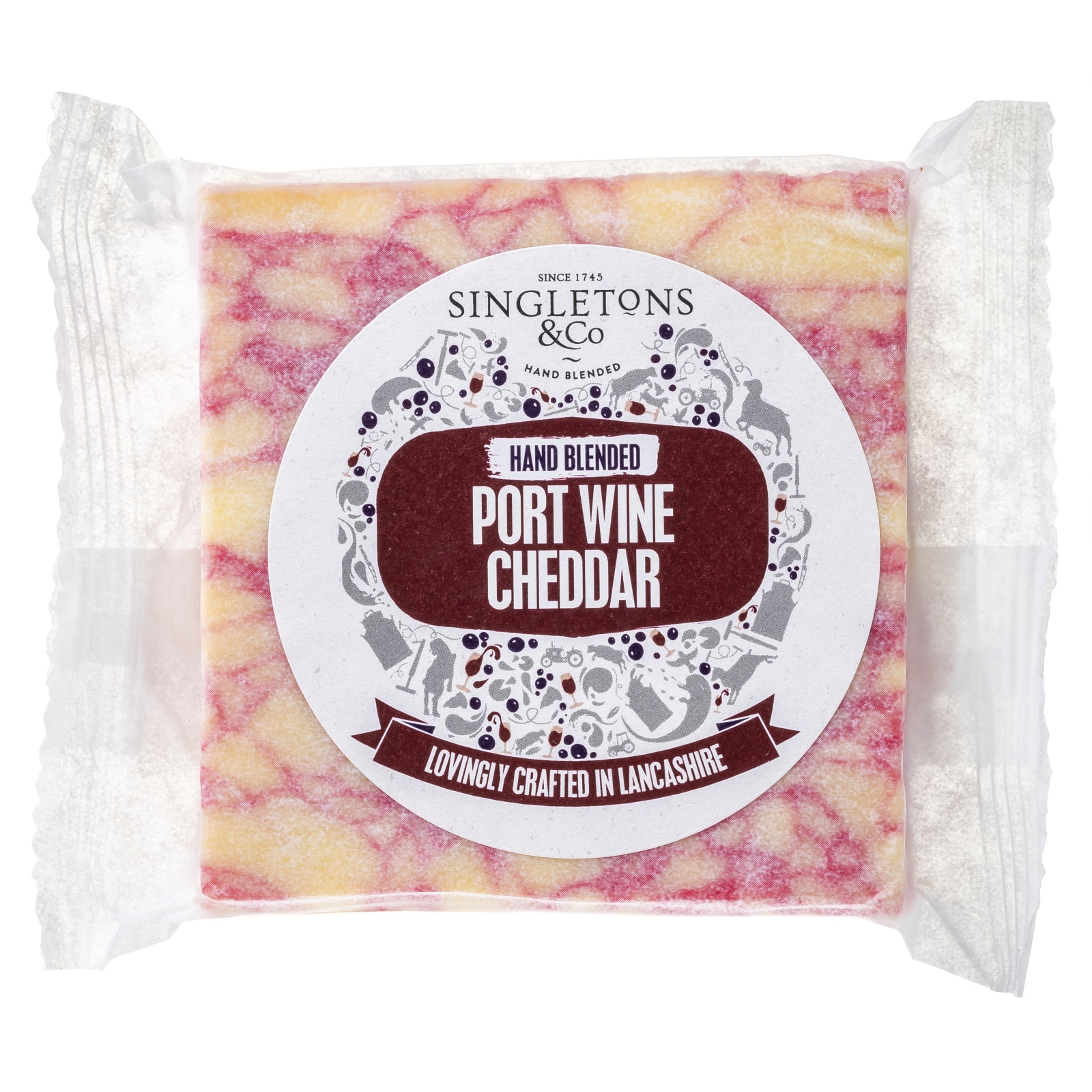 SINGLETONS | Τυρί Cheddar Port Wine 200g | AB